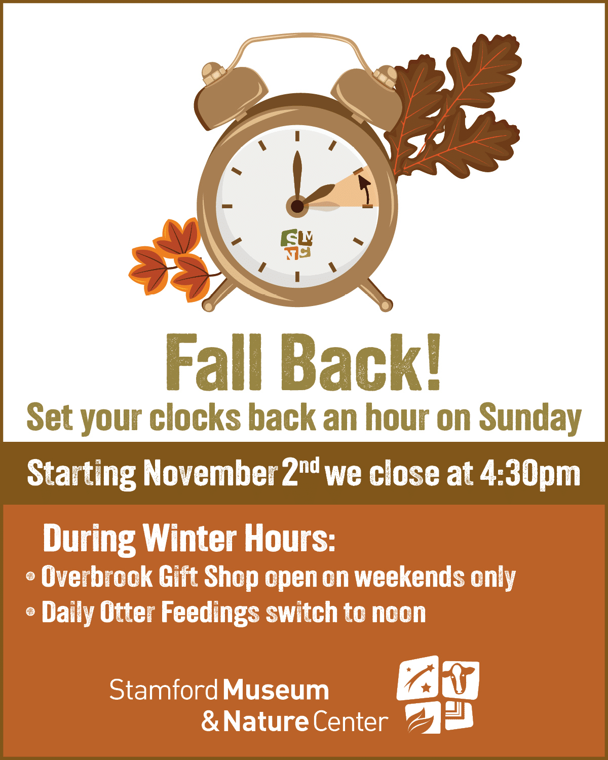 Time Change Fall Back 2025 | Stamford Museum & Nature Center