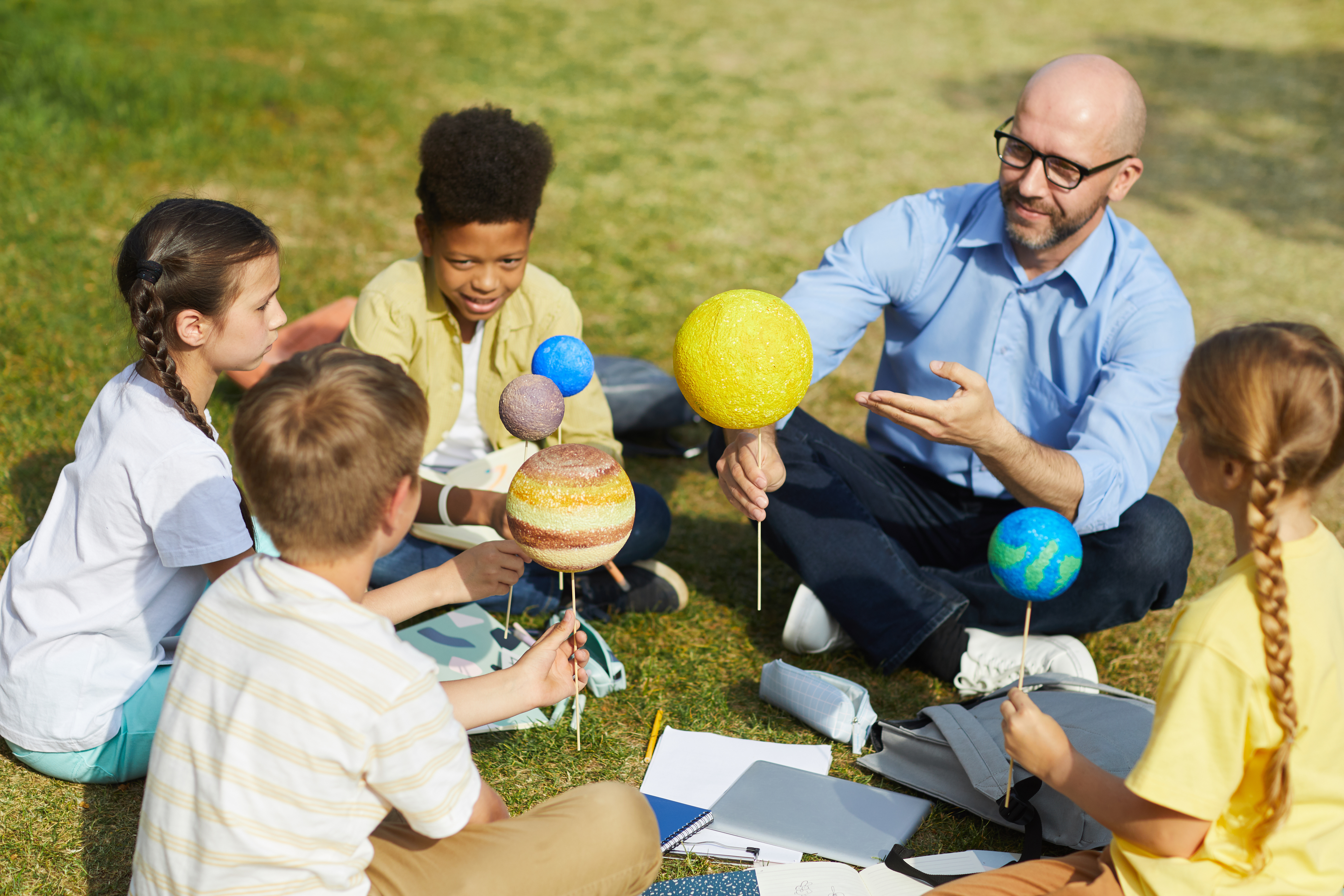 Group Of Kids Enjoying Astronomy Lesson Outdoors | Stamford Museum ...